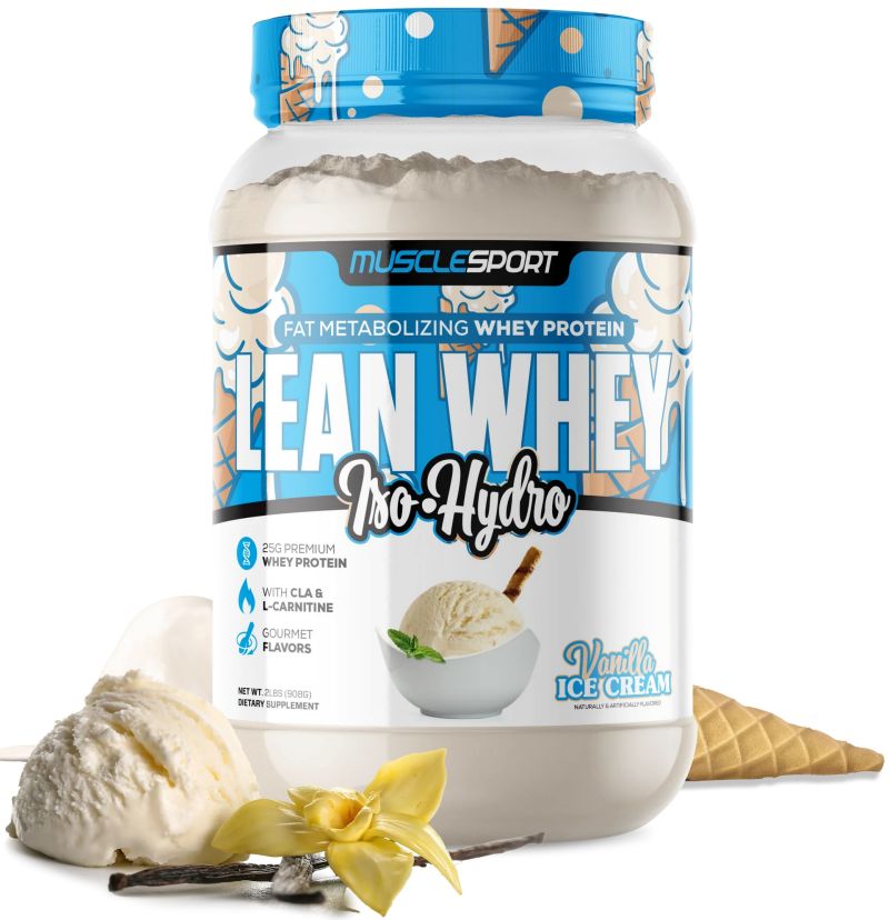 MuscleSport Lean Whey Iso-Hydro Vanilla Ice Cream | FREE SHIPPING ...