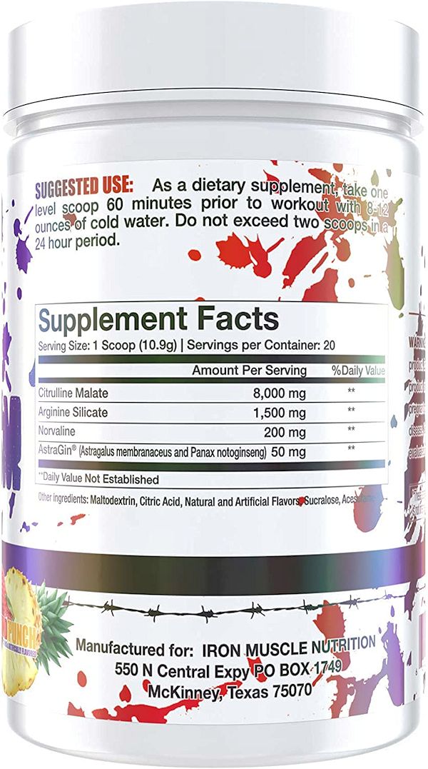 Iron Muscle Nutrition Bloodgasm Stimulant Free Pre-Workout ...